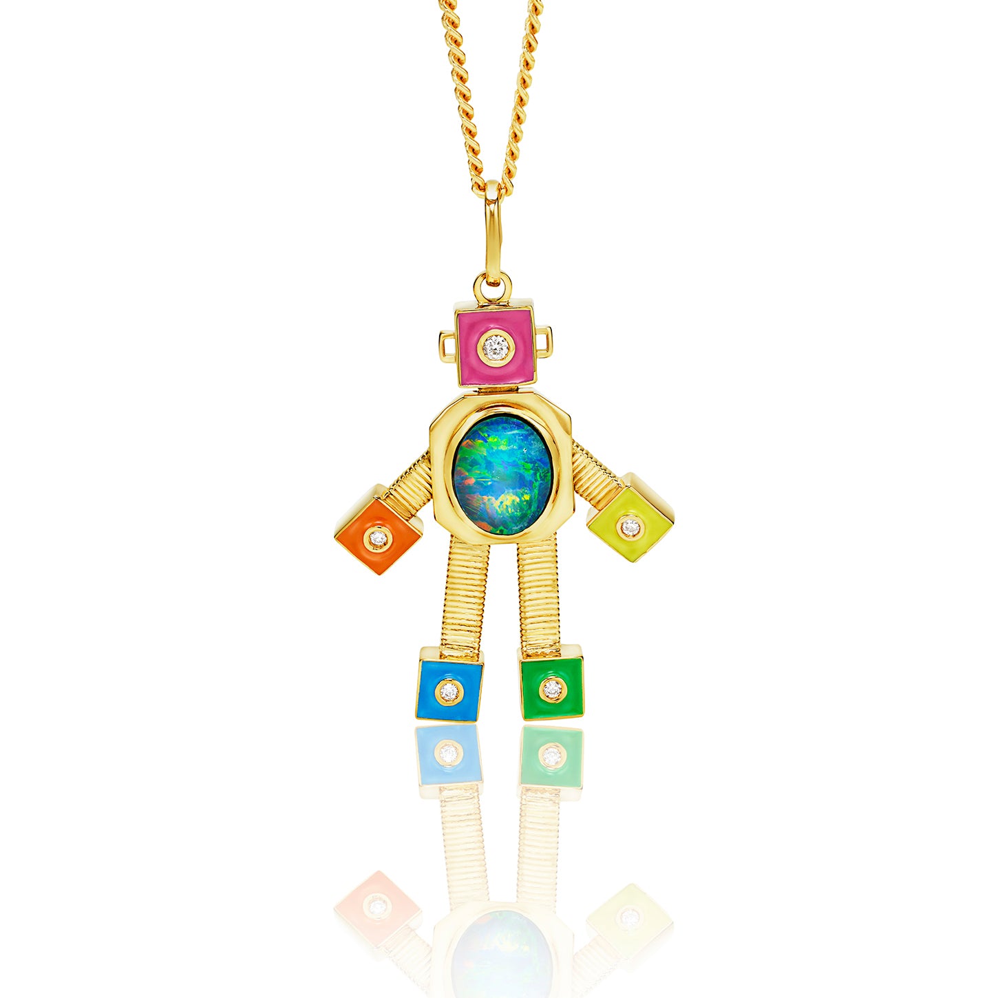 Galaxy Van Robot Maxi Pendant Diamond Opal Enamel – VAN